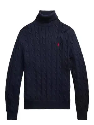 Polo Ralph Lauren Logo-embroidered Roll-neck Sweater - Blue