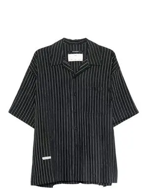 SONG FOR THE MUTE Striped Short-sleeve Shirt - Black