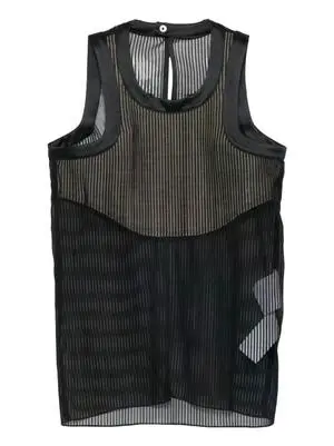 Sacai Striped Sleeveless Top - Grey