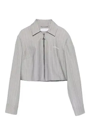 Patrizia Pepe Striped Zip-up Jacket - Grey