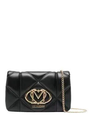 Moschino Quilted Chain Crossbody Bag - Black