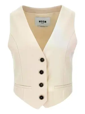 MSGM Buttoned Waistcoat - Neutrals