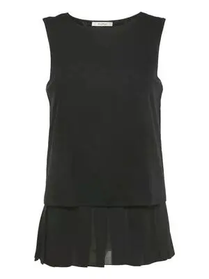 Max Mara Pleated Hem Top - Black