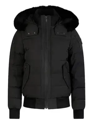 Moose Knuckles Padded Jacket With Shearling Trim - Black