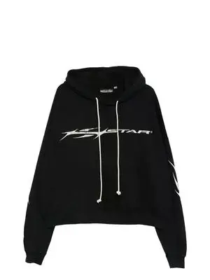 HELLSTAR Graphic Print Hoodie - Black