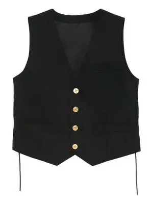 Sacai Button Waistcoat - Black