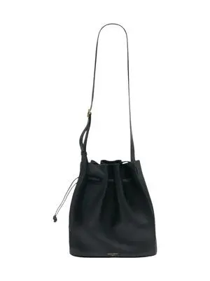 Officine Générale Leather Shoulder Bag - Black