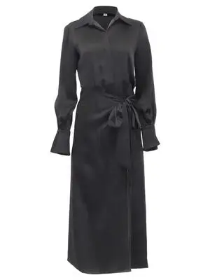 Burberry Tie-fastening Midi Dress - Black