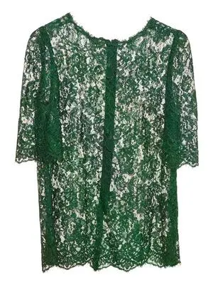 Dolce & Gabbana Floral Lace Blouse - Green