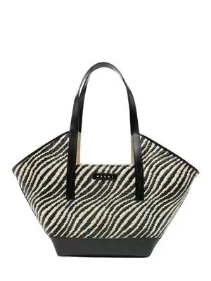 Marni Zebra-stripe Tote Bag - Black