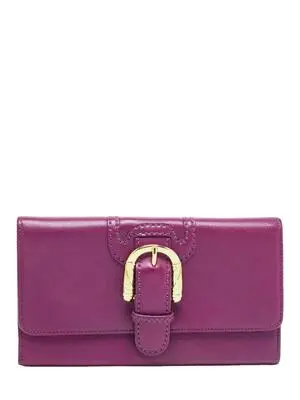 Escada Leather Clasp Clutch - Purple