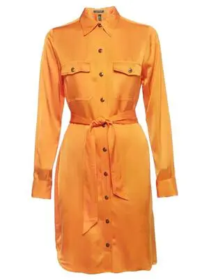 Polo Ralph Lauren Satin Button Dress - Orange