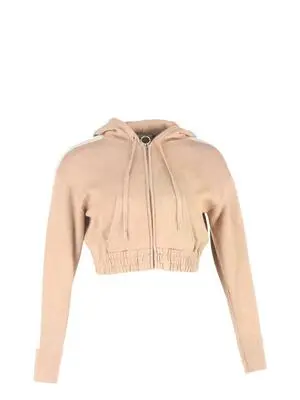 Sandro Zip-up Cropped Hoodie - Neutrals