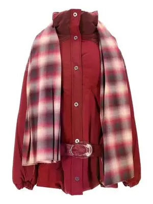 MARBELL Belted Jacket - Red