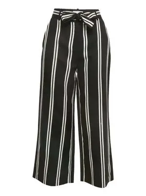 MAJE Gabardine Striped Wide-Leg Trousers