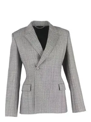 Balenciaga Prince Of Wales-check Blazer - Grey