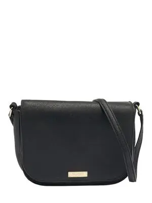 Kate Spade New York Flap Leather Crossbody Bag - Black