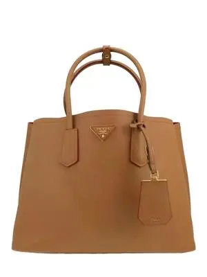 Prada 2020s Double Leather Tote Bag - Brown
