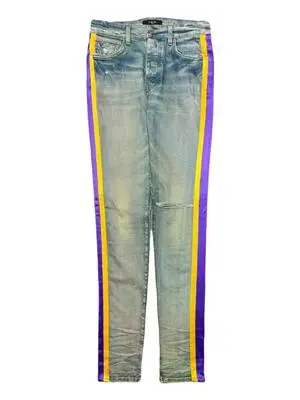 Amiri Side-stripes Straight-leg Jeans - Blue