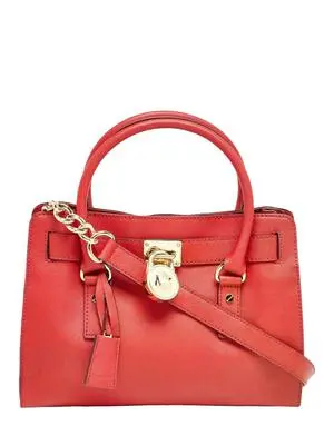 Michael Kors Hamilton North South Leather Tote Bag - Red
