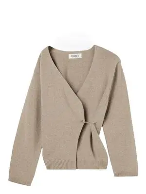 RÃHE Off-shoulder Wrap Cardigan - Neutral