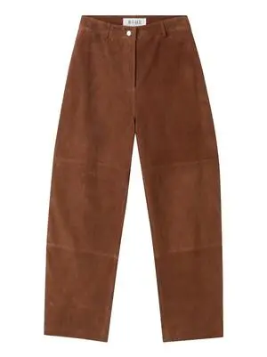 RÃHE Relaxed Fit Suede Trousers - Brown