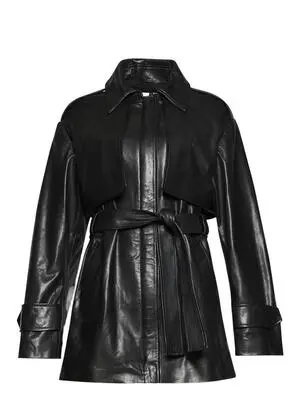 Nour Hammour Priya Sculpted Leather Jacket - Black