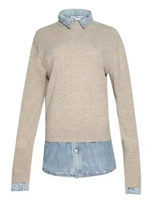Acne Studios Wool Jumper With Layered Detail - Beige