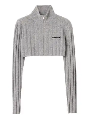 Miu Miu Cropped Cardigan - Grey