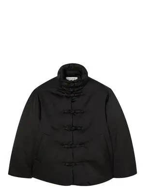 RÃHE Mandarin Satin Padded Jacket - Black