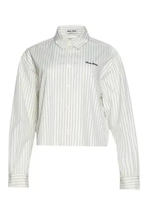 Miu Miu Checked Poplin Shirt - Cream