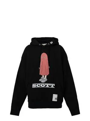 Mihara Yasuhiro Scott Printed Hoodie - Black