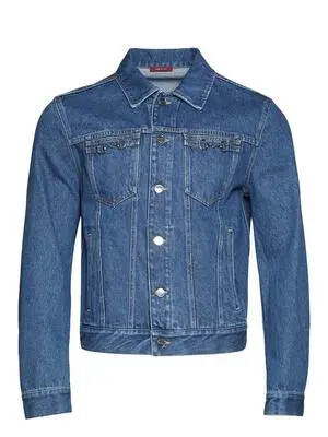 Gucci Washed Denim Jacket With Horsebit Detail - Blue