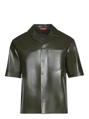 GUCCI Soft Nappa Shirt Dark Green Bottle