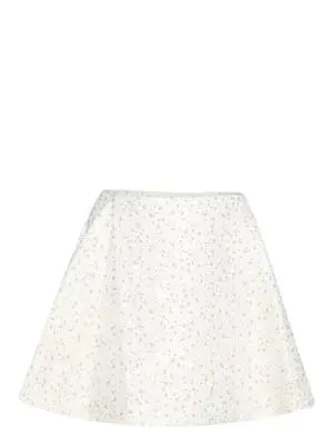 David Koma Sequin Boucle A-line Mini Skirt - White