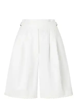 BODE Closerie Belted Cotton-poplin Shorts - Ecru