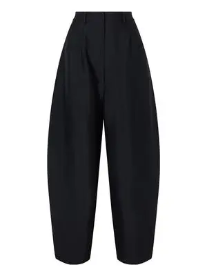 Magda Butrym Pleated Wool And Mohair-blend Barrel-leg Trousers - Black