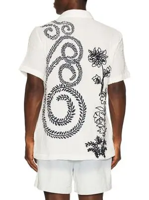 Agua Bendita Jack Shirt In White - White & Black