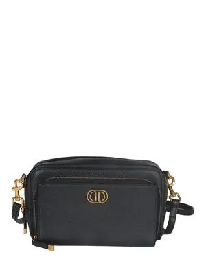 Dior Grained Calfskin Caro Double Pouch - Black