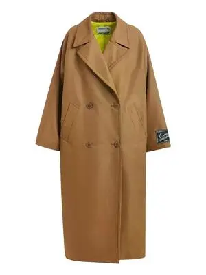 Essentiel Antwerp Logo-patch Double-breasted Coat - Brown