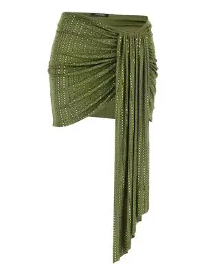 VENUJA Rhinestone-embellished Skirt - Green