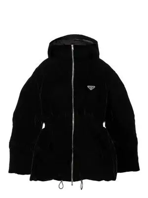 Prada Velvet Puffer Jacket - Black