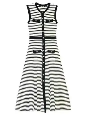 Maje Striped Maxi Dress - White
