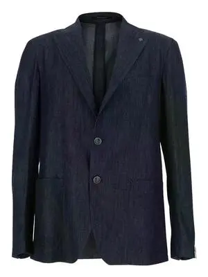 Tagliatore Single-breasted Denim Blazer - Blue