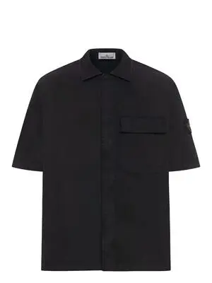 Stone Island Chest-pocket Short-sleeve Shirt - Black