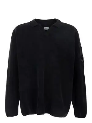 C.P. COMPANY Lens-detail Patch Sweater - Black