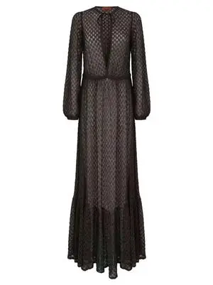 Missoni Tie-neck Maxi Dress - Brown