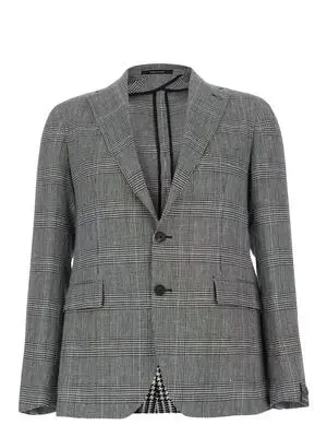 Tagliatore Single-breasted Checked Blazer - Grey