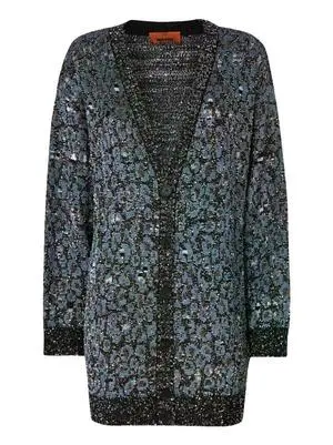 Missoni Buttoned Animal-print Cardigan - Blue
