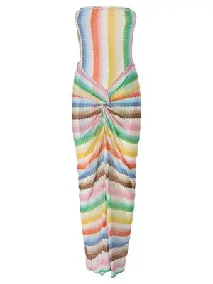 Missoni Twisted Zigzag Maxi Beach Dress White